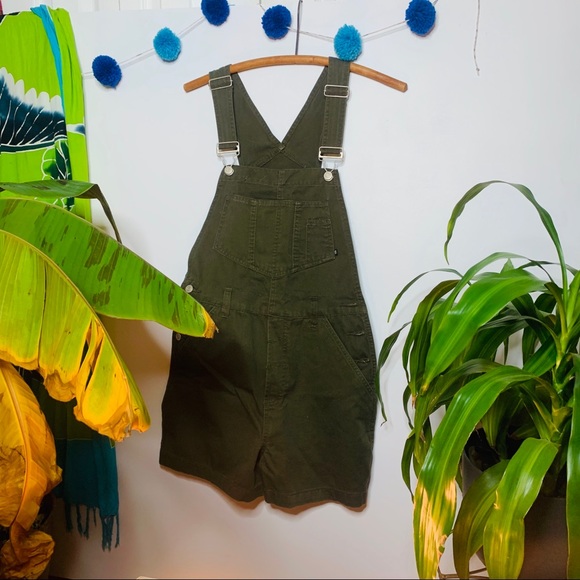 Vintage | Shorts | Vintage Vsco Y2k Green Short Overalls Shortalls ...